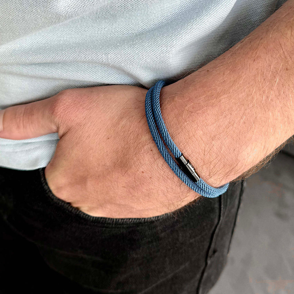 Blaise - 4mm Double-layer Milan rope bracelet in blue| Rianrix ...